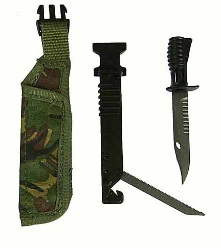 Royal Marines Commando - Knife w/ Sheath w/ Fold Out Saw & Pouch