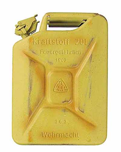 SS - WWII German Jerry Can Set - Yellow Wehrmacht Fuel Can (Metal)